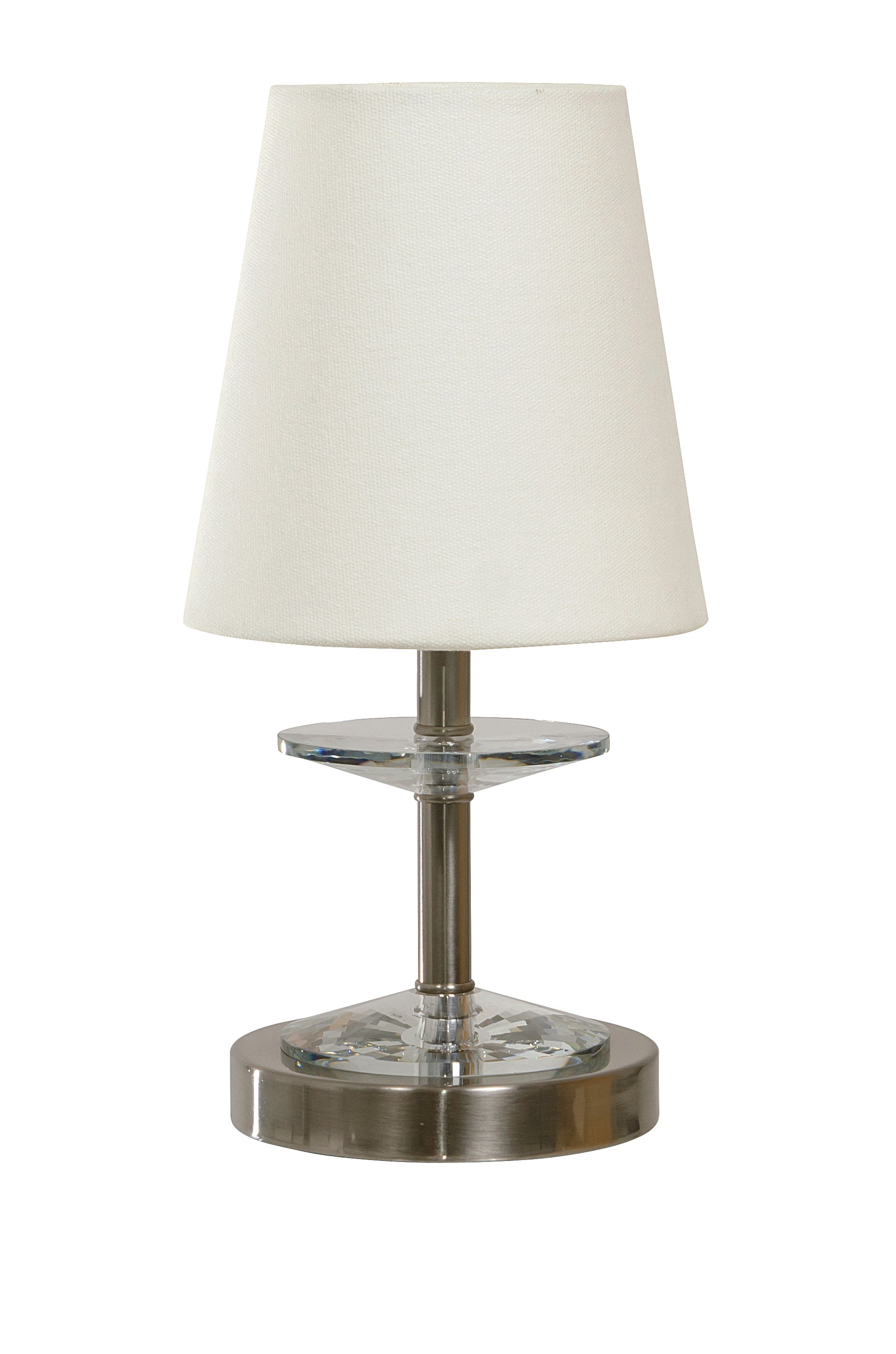 House of Troy Bryson Mini crystal disk satin nickel accent lamp ...