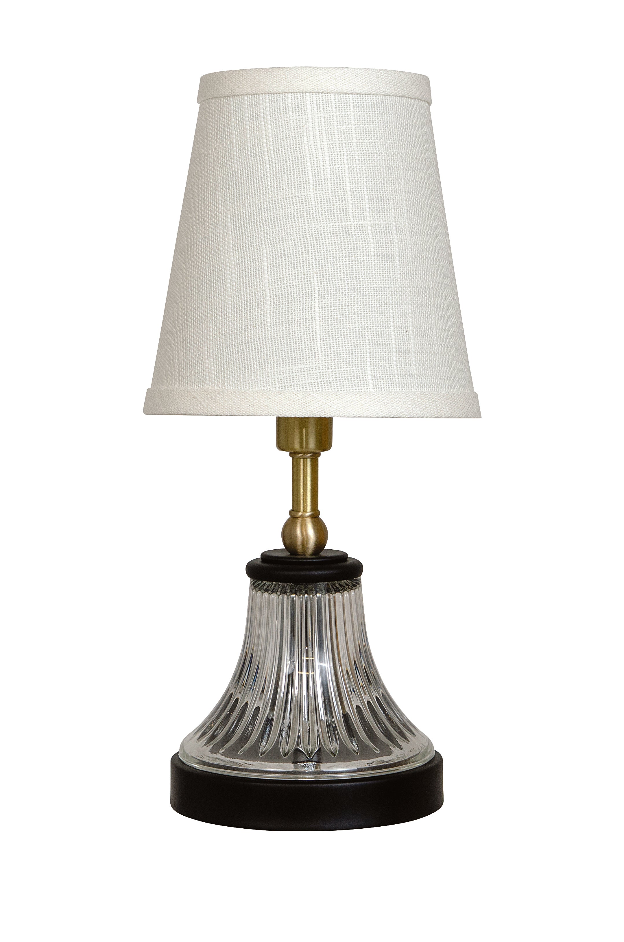 House of Troy Bryson Mini glass black and satin brass accent lamp ...