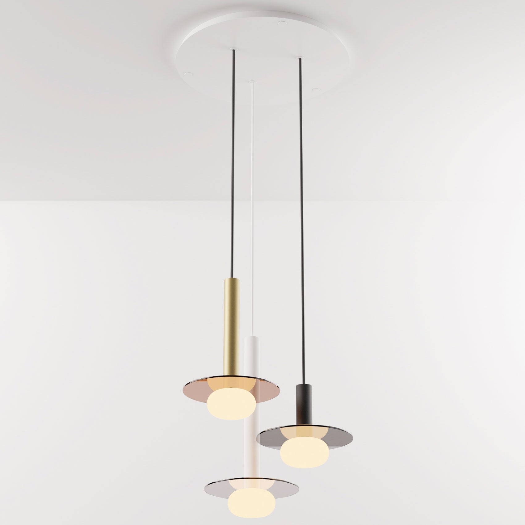Combi Multi-Light LED Pendant | Mixed Finish Modern Decorative Glass ...