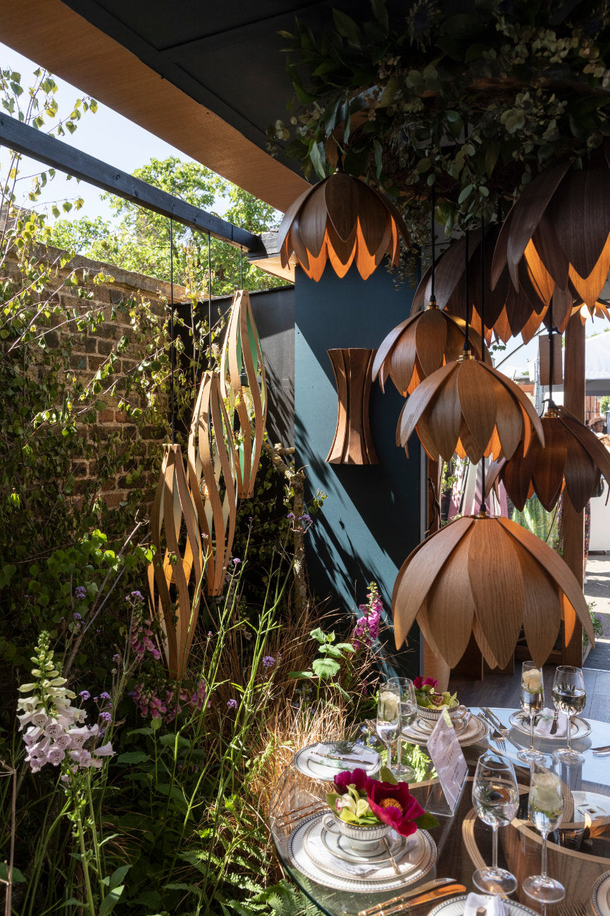 Handcrafted Oak & Walnut Lotus Bud Pendant Light | 2019 | Alex ...