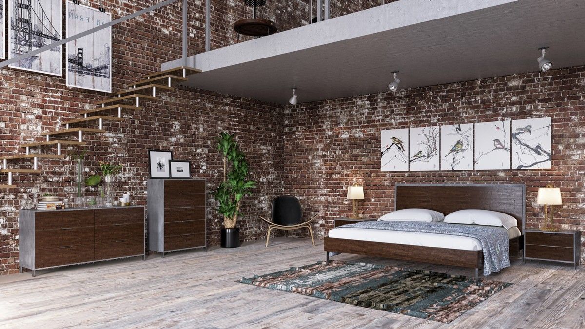 Queen Nova Domus Conner Dark Walnut & Concrete Bedroom Set - LoftModern ...
