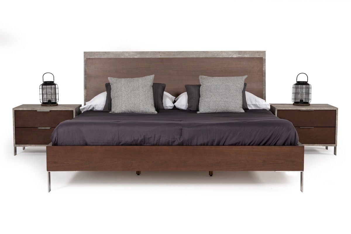 Queen Nova Domus Conner Dark Walnut & Concrete Bedroom Set - LoftModern ...