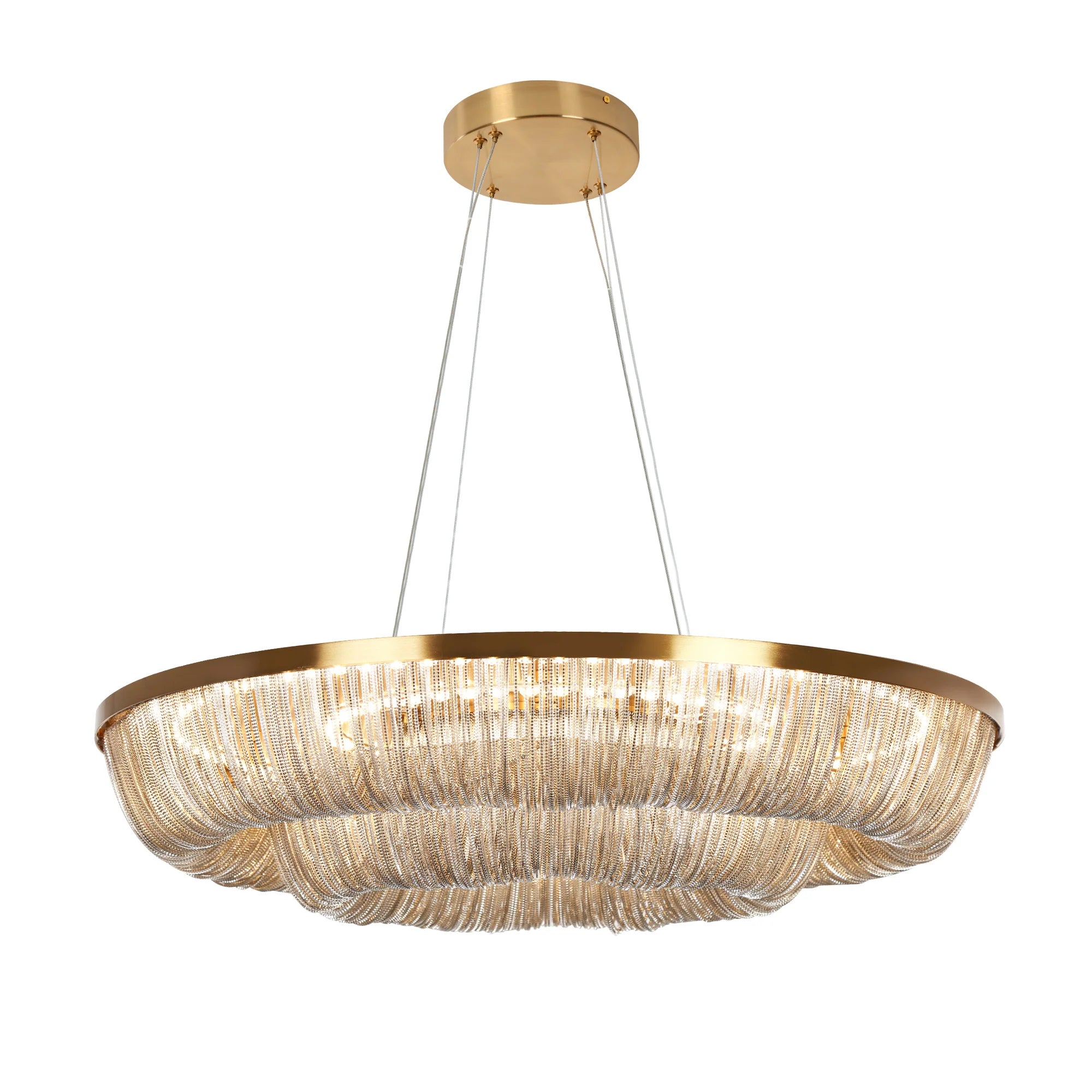 Modern Brass Empire Chandelier - 31.5" Shoebill LED Light Fixture ...