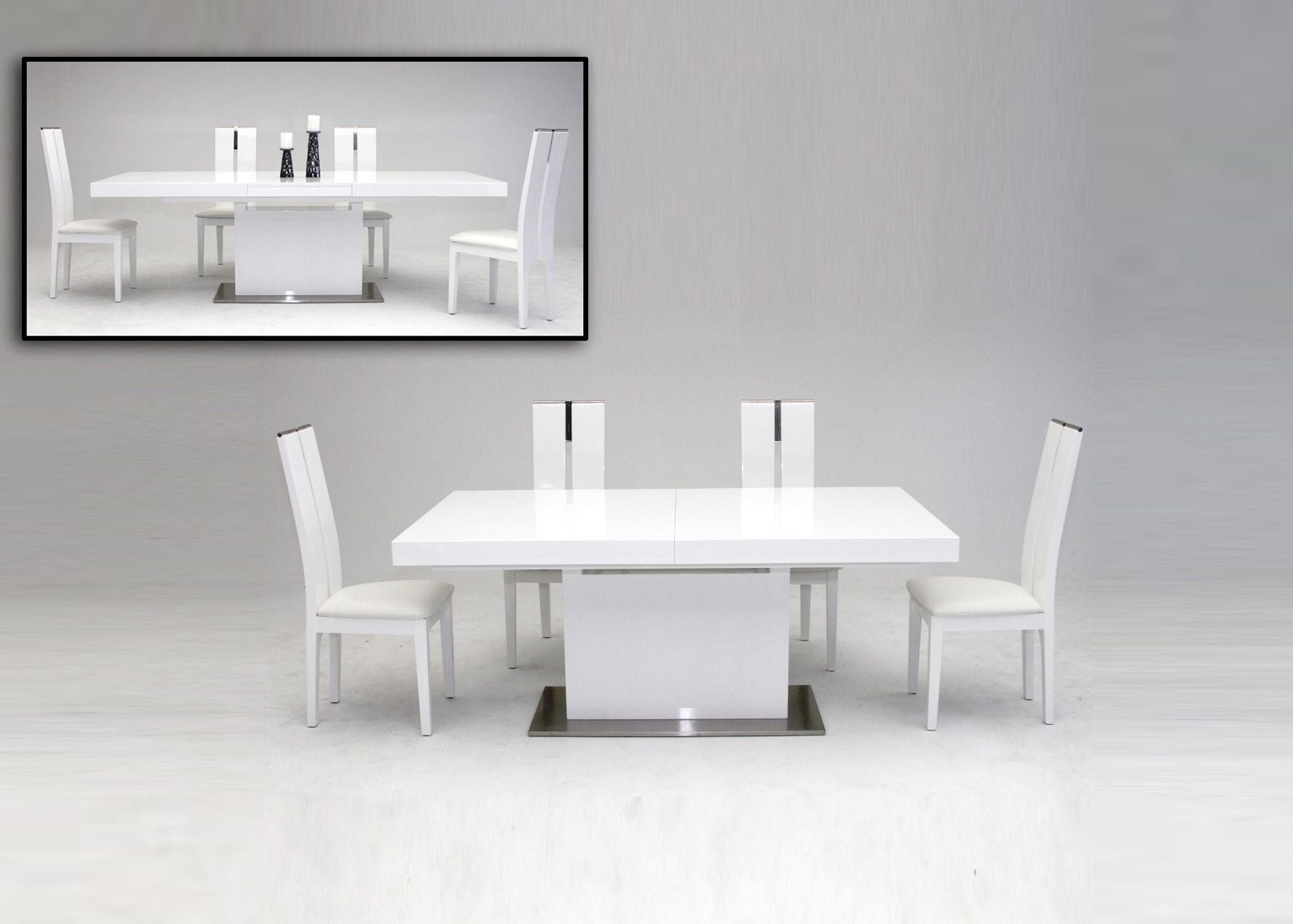 Zenith White Extendable Dining Table - LoftModern Exclusive